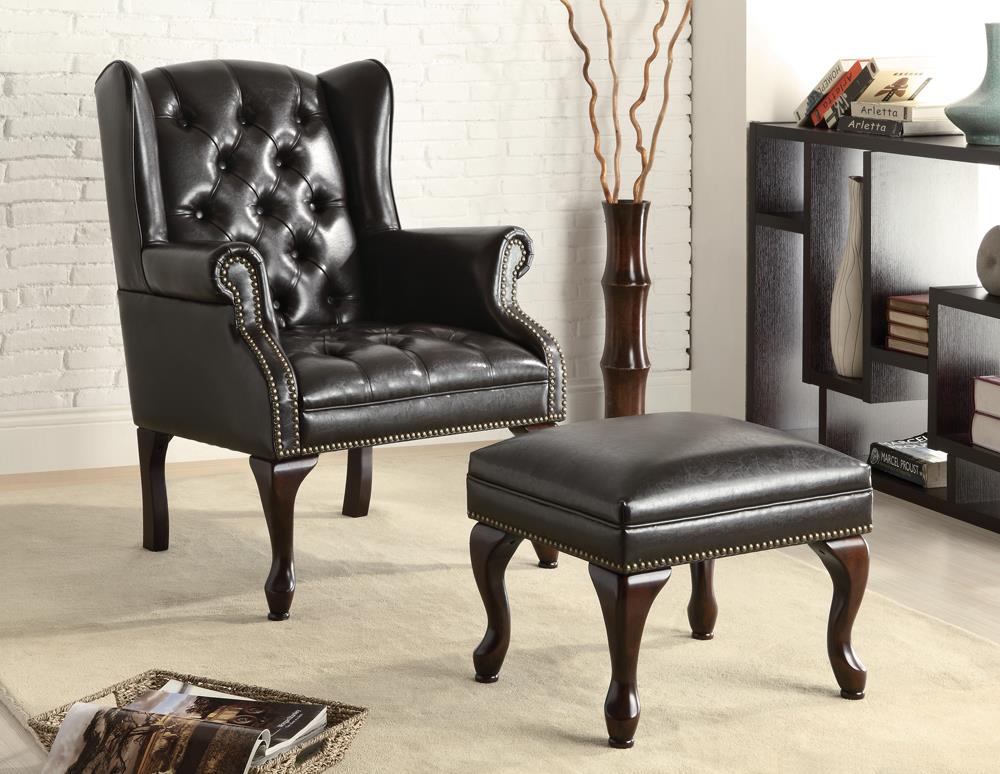 Traditional chair and ottoman store