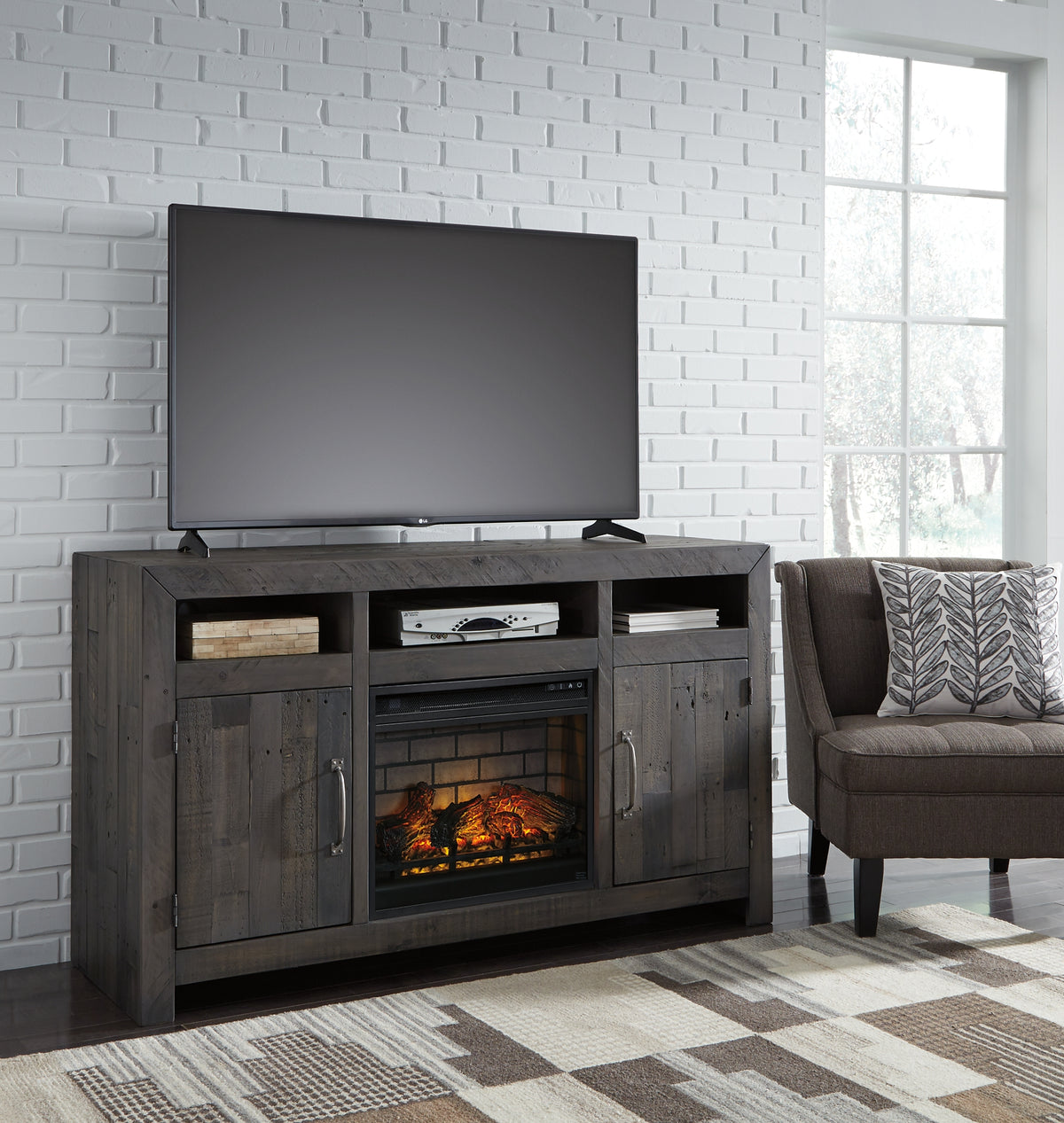 Mayflyn 62 TV Stand with Electric Fireplace TV Stand Michael s Discount Portland